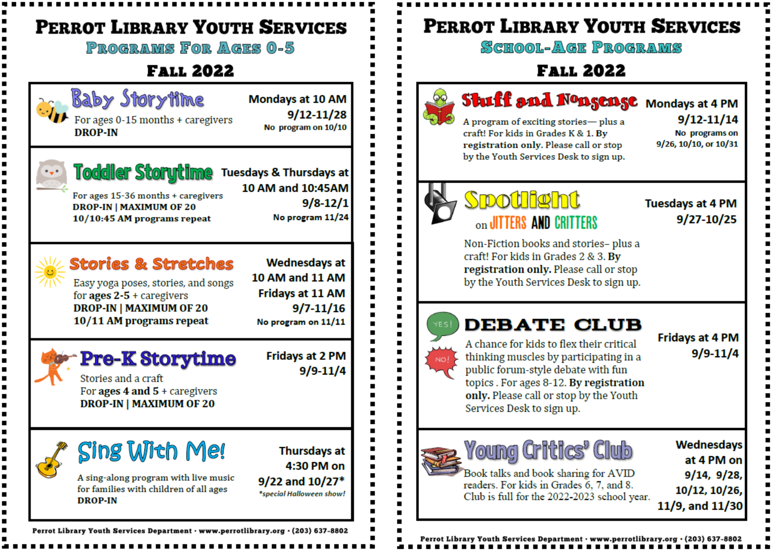 Children's Fall Programs - Perrot Memorial Library